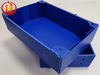 China Reusable Blue Plastic Corrugated Totes Collapsible for sale