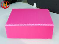 China Pink Corrugated Plastic Box Impact Resistant Flat Surface for sale