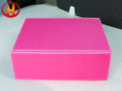 China Pink Corrugated Plastic Box Impact Resistant Flat Surface for sale