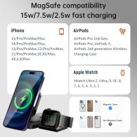 China Space Saving Magnetic 3 In 1 Wireless Charger Adjustable Angle For Iwatch for sale