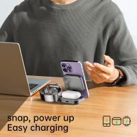China Space Saving Magnetic 3 In 1 Wireless Charger Adjustable Angle For Iwatch for sale