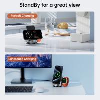 China Compact 3in1 Iphone Wireless Charger Dual Coil Iphone Charging Dock for sale