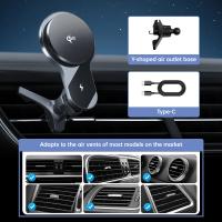 China Ultra Thin Iphone Car Charger QI2 Running Light Effect Magsafe Car Mount for sale