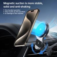 China Ultra Thin Iphone Car Charger QI2 Running Light Effect Magsafe Car Mount for sale