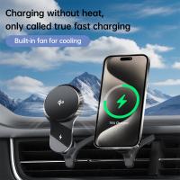 China Ultra Thin Fan Cooling Magsafe Wireless Car Charger Q2 Customizable for sale