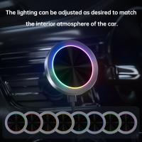 China RGB Light Effect Aluminium Alloy Wireless Car Charger Mount One Hand Operation for sale