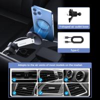 China Multi Angle Magnetic Wireless Car Charger Customizable With Ambient Light for sale