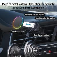 China Customized Car Wireless Charger Stand Foldable With 9 Color Ambient Light for sale