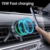 China IPhone 15 Magsafe Car Mount Charger Stable Connection With Lighting Effect for sale