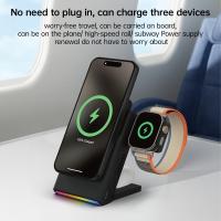 China Desktop 3in1 Magsafe Wireless Charger With Power Bank And Hidden Watch Design for sale