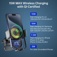 China Fast Charging Iphone Car Charger Three Axis Linkage Wireless Car Charger for sale