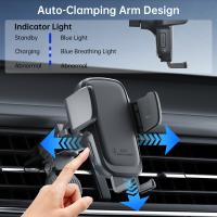 China Fast Charging Iphone Car Charger Three Axis Linkage Wireless Car Charger for sale