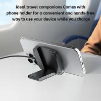 China 2-In-1 Travel Portable Magnetic Wireless Charger Desktop Office Compact Folding  Phone Holder For  Mobile Phone For Watch For Headphone Fast Charging for sale