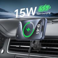 China QI2 Ultra-Thin Design Magnetic Car Mount Wireless RGB Light 360-Degree Rotation Fast Charging Sound Pickup Function for sale