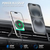 China Ambient Iphone Magnetic Car Mount 15w Wireless Charger Ultra-Thin Design Fast Charging Dynamic Music Rhythm Cool Interior Decoration for sale