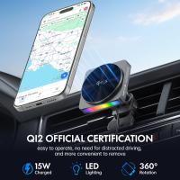 China Iphone Car Charger A22 Charging And Music Combined Ambient Light Projection Central Control Car Magnetic Wireless Charger for sale