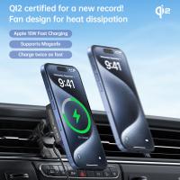 China 9-Color Ambient Light Car Wireless Charger , 15w Fast Charging Wireless Charger Metal Plate Black Technology Sound Pickup for sale