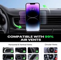 China QI2 One-Piece Stretched All-Metal Design Magsafe Wireless Charger Car Mount 9 Light Colors Full Metal Texture for sale