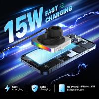 China Black Technology Iphone Wireless Charger With 9-Color Ambient Light Projection And 15W Fast Charging For Cars for sale