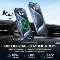 China 15w Wireless Charger With 9-Color RGB Ambient Light Projection And Central Control For Car Magnetic Phone Holder for sale