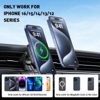 China Advanced Iphone Charger Stand 9 Light Colors Switching Car Magnetic Wireless Charger With 15w Fast Charging Thin And Durable for sale