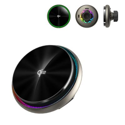 China Starry Sky Magnetic Car Wireless Charging Holder Built-In Cooling Fan Fast Heat Dissipation Multiple Lighting Adjustments for sale
