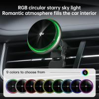 China Starry Sky Light Magnetic Car Wireless Charging Bracket Built-In Silent Cooling Fan CD Pattern Lenses High-End Metal Frame for sale