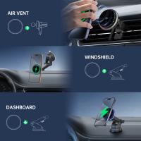 China Qi2 Wireless Charger Starry Sky Lighting Effect Magnetic Car Wireless Charging Bracket Built-In Silent Cooling Fan for sale