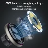 China Qi2 Wireless Charger Starry Sky Lighting Effect Magnetic Car Wireless Charging Bracket Built-In Silent Cooling Fan for sale