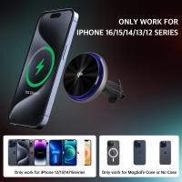 China Qi2 Wireless Charger Starry Sky Lighting Effect Magnetic Car Wireless Charging Bracket Built-In Silent Cooling Fan for sale