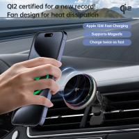 China Starry Sky Lighting 15w Wireless Charger With Fast Heat Dissipation And Cooling Fan For Car Charging Holder Mount for sale
