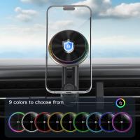 China Starry Sky Lighting 15w Wireless Charger With Fast Heat Dissipation And Cooling Fan For Car Charging Holder Mount for sale
