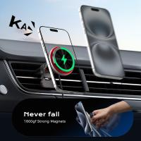 China Starry Sky Lighting Effect Silent Cooling Fan Fast Heat Dissipation QI2 Fast Charging Magnetic Car Wireless Charging Stand for sale