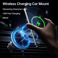 China Magnetic Wireless Charging Car Phone Holder With Metal Material And One-Handed Operation For Fast Charging In Automotive for sale