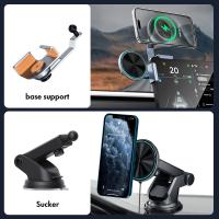China Magsafe Car Mount Magnetic Wireless Charging Car Phone Holder With Customized Running Light And Logo Engraving For Automotive for sale