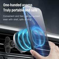 China Metal Magnetic Wireless Charger Car Phone Holder With Running Light Character Light And Strong Magnetism For Automotive for sale
