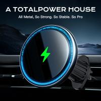 China Innovative Magsafe Wireless Charger Car Phone Holder With Strong Magnetism And Running Light Character Customization for sale