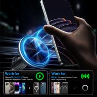 China Magnetic Wireless Charging Car Phone Holder With Running Light And Customizable Logo for sale