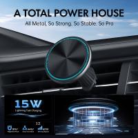 China Magnetic Wireless Charging Car Phone Holder With Running Light And Customizable Logo for sale