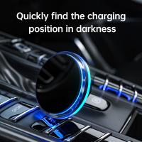 China Magnetic Stable Car Wireless Charging Station Fast Charging One Hand Operation Horizontal / Vertical With Crystal Ambient Light Desgin for sale