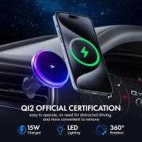 China Effortless Charging and Unique Interior Design Magsafe Car Mount with Crystal Ambient Light Support ODM/OEM for sale
