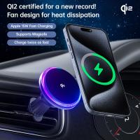 China Original Design Magnetic Car Mount With Crystal Ambient Light For Fast Charging And Horizontal/Vertical for sale
