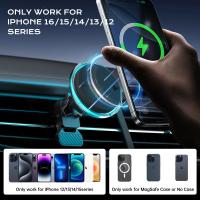 China Silent Cooling Fan 15W Fast Charging Car Wireless Charger with Super Strong Magnetic Suction and Customized Shell Color for sale
