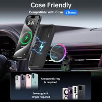 China Crystal Texture Car Wireless Charger With Frosted Lens And Blower Design For Unique Design And Strong Magnetic Suction for sale