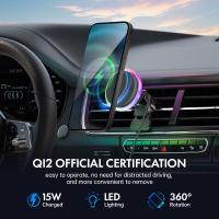 China Crystal Texture Car Wireless Charger With Frosted Lens And Blower Design For Unique Design And Strong Magnetic Suction for sale