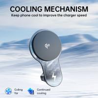 China Wireless Charging Car Phone Holder Ultra-Thin Fan Cooling Fast Charging Car Phone Holder With Strong Magnetic Stability for sale
