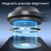 China Wireless Charging Car Phone Holder Ultra-Thin Fan Cooling Fast Charging Car Phone Holder With Strong Magnetic Stability for sale