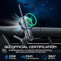 China Say Goodbye To Slow And Cluttered Car Charging Upgrade To Magsafe Car Mount For High-Speed Fan-Cooled Wireless Charging for sale