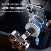 China Innovative Metal Magnetic Wireless Charger Car Phone Holder For Automotive With Wireless Charging Station And Ambient Ligh for sale