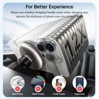 China Sleek And Stylish Magsafe Wireless Charger Car Phone Holder With Strong Magnetic Suction And Customizable Running Light for sale